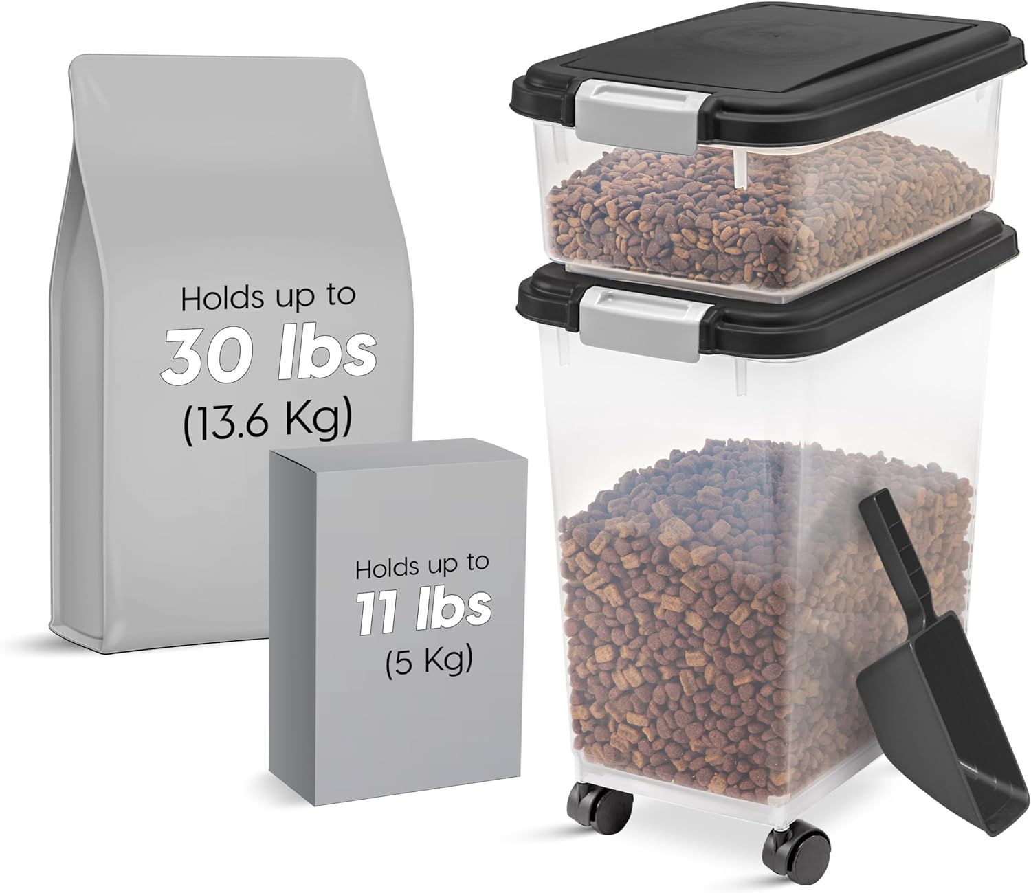 Quality Pet Food Containers with Built In Measuring Cups